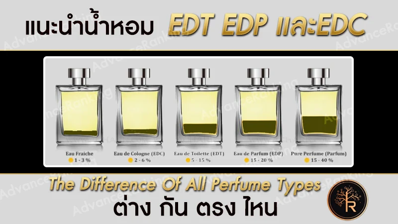 แนะนำน้ำหอม ประเภทต่างๆ EDT, EDP และ EDC ต่างกันตรงไหน